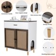 Pirecart Cat Litter Box Enclosure Wooden Hidden Litter Box Furniture