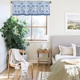 Blue and White Porcelain Floral Valance for Kitchen Windows Chinoiserie ...