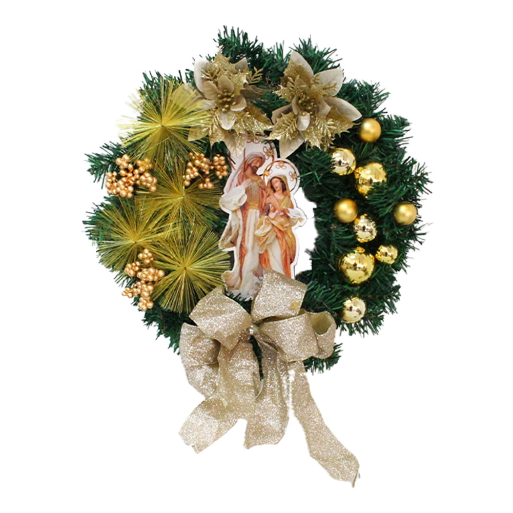 CSCHome Jesus Wreath Decor, Wreath with Red Fruit Red and Bow, It Can ...