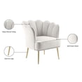 Meridian Furniture Jester Cream Velvet Accent Chair with Gold Iron Legs ...