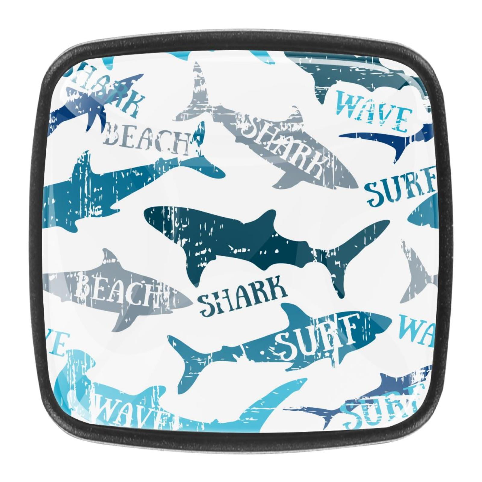 4 Pcs Square Cabinet Handle Cupboard Knob Drawer Pulls Handle Shark ...