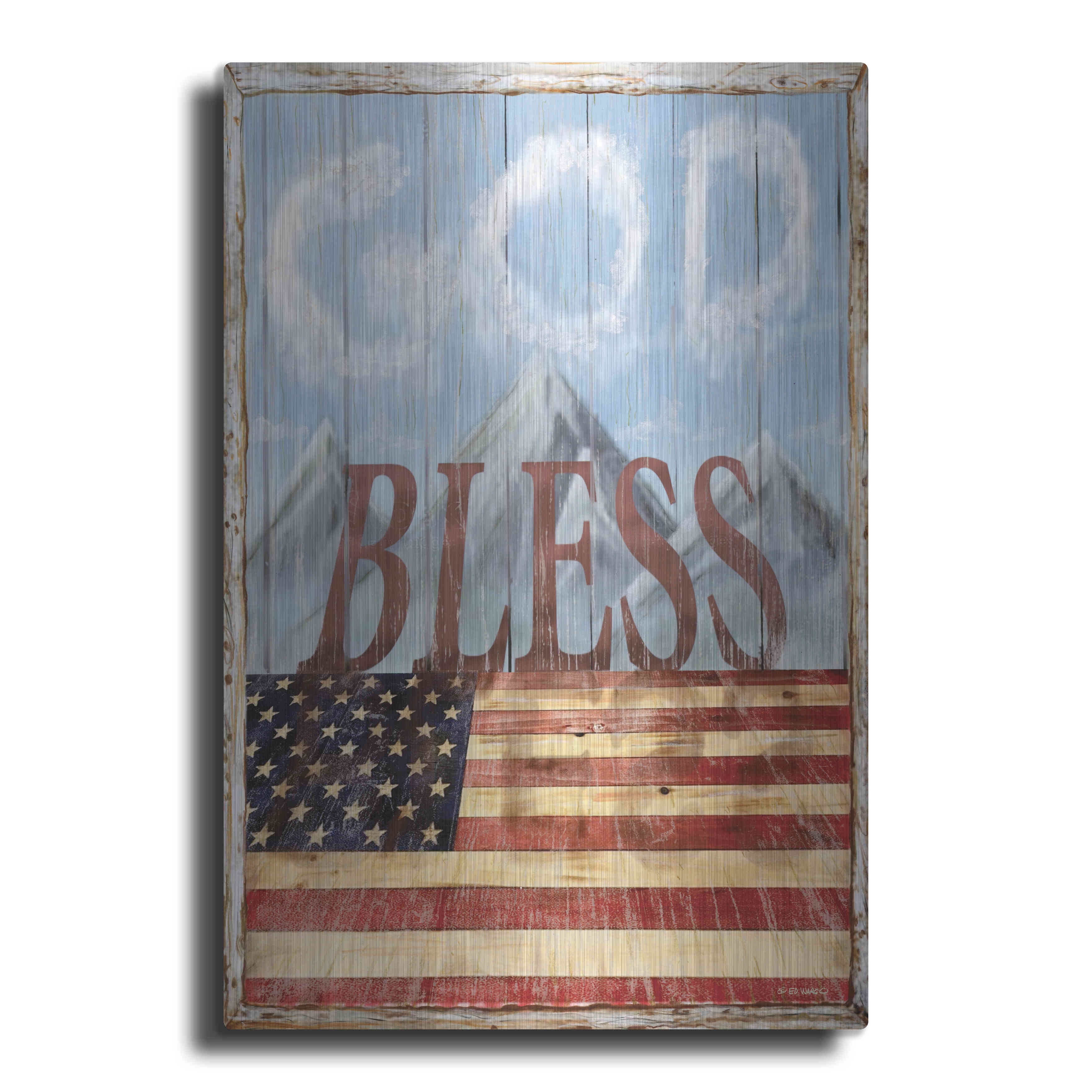 Luxe Metal Art 'God Bless America' by Ed Wargo, Metal Wall Art, 12"x16 ...