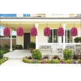 Artificial Hanging Basket Flowers Rose Red For Indoor Outdoor Home ...