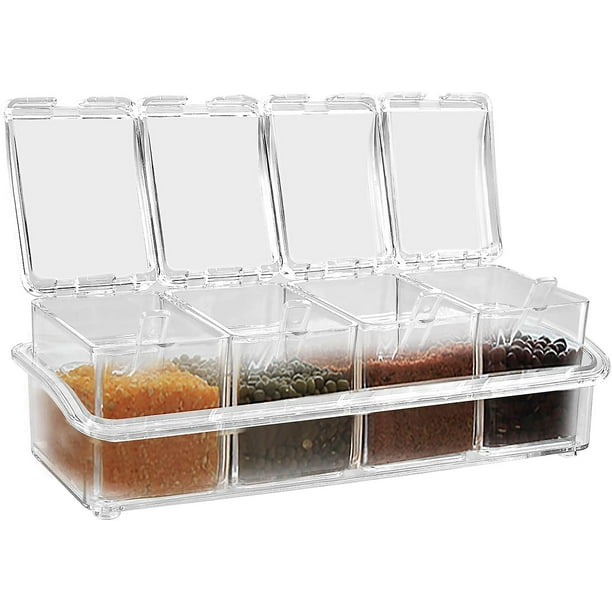 SHAR Seasoning Box, 4 In 1 Spice Jars Condiment Storage Container With ...