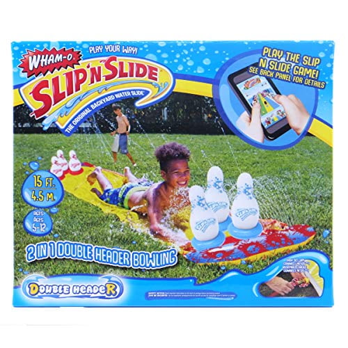 Wham-O Slip 'N Slide 2-1 Double Header Bowling | Pins Included | Water ...