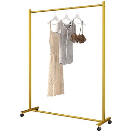Metal Clothes Hanger Closet Clothes Rack with Rollers, Mobile Modern ...