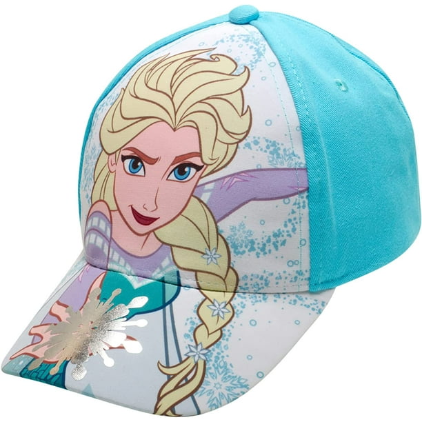 Disney Girls' Frozen Baseball Cap - Princess Elsa and Anna Curved Brim ...