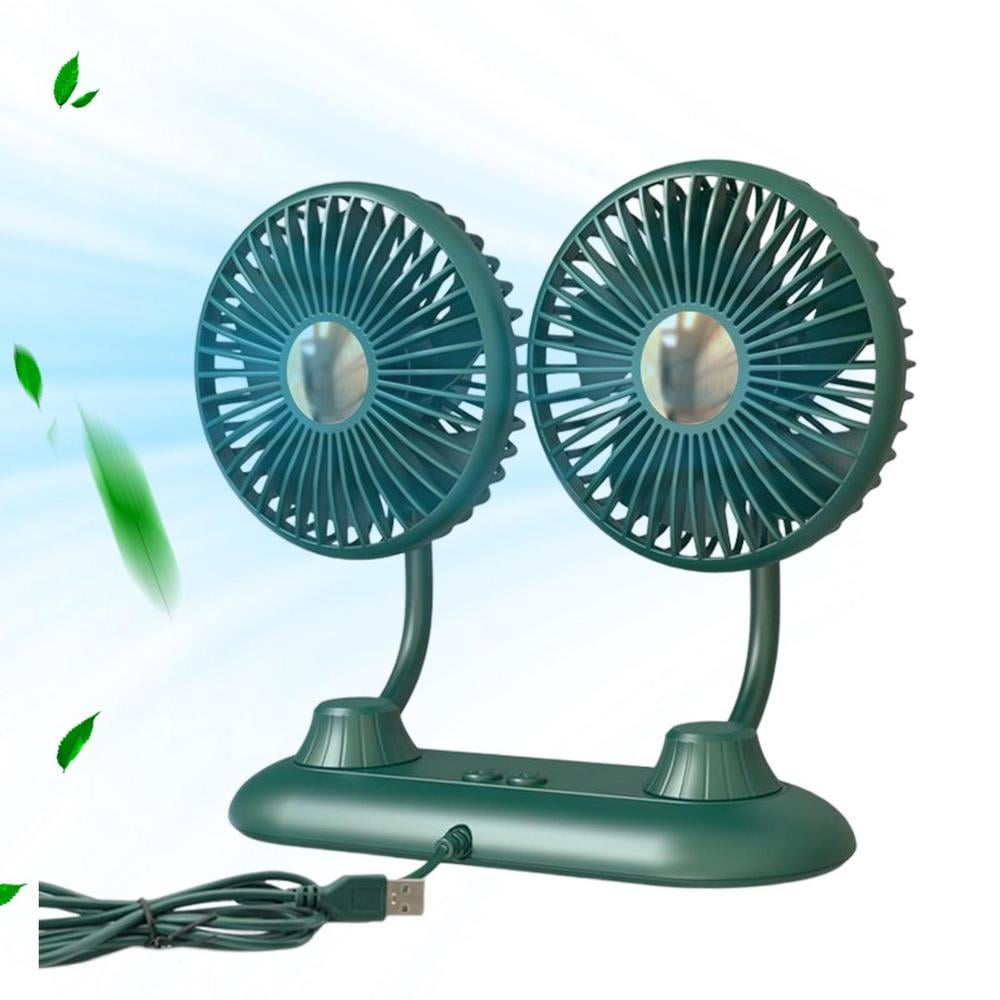 Tohuu USB Fan Portable Small USB Car Fan Rotating Dual Heads Strong ...
