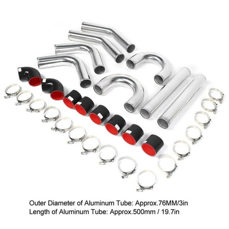 ANGGREK Turbo Piping Set,3in 76mm Universal Modified Intercooler Turbo ...