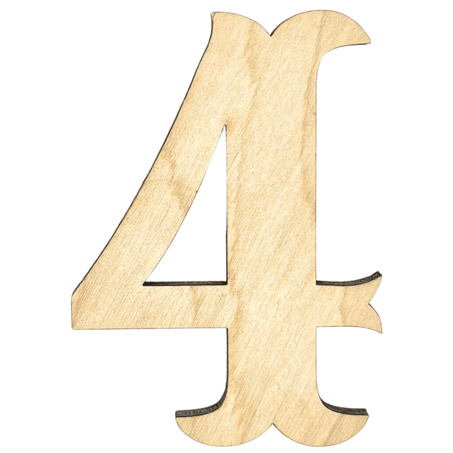 Krafty Supply 8" Tall Birch Plywood Letter 4 |1/4" Thick | Western ...