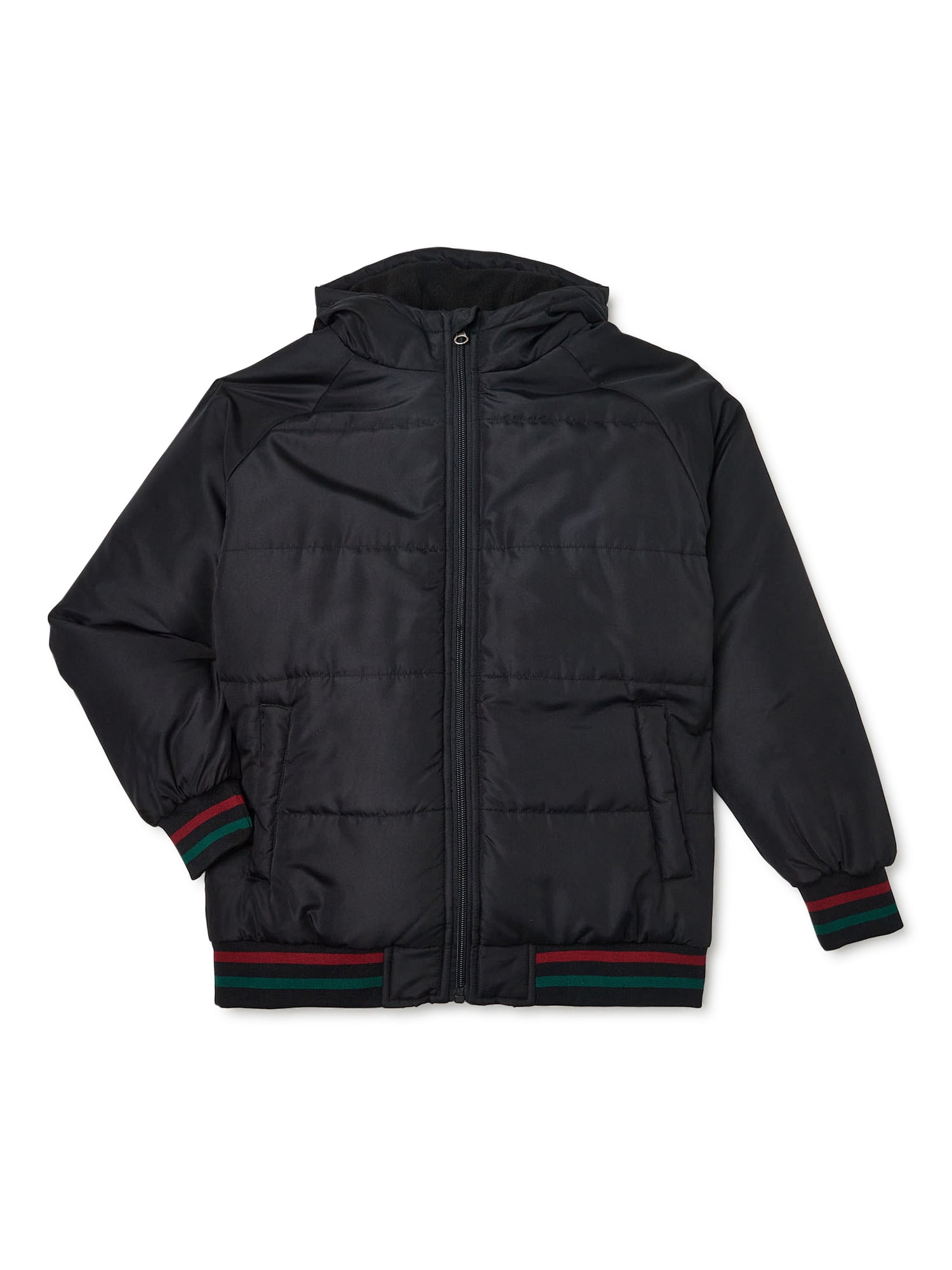 Climate Concepts Boys Hooded Varsity Puffer Jacket, Sizes 4-16 ...