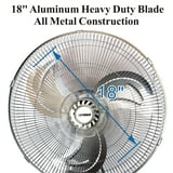 Optimus 18 Inch 3 Speed Industrial Oscillating Wall Mount Fan - Walmart.com