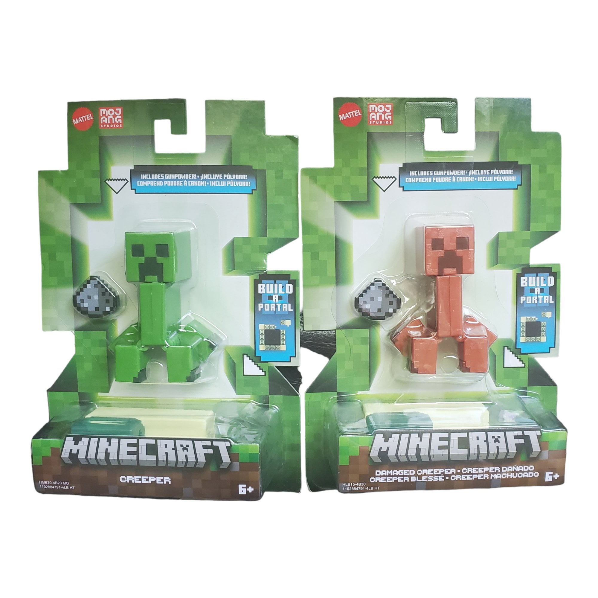 Minecraft Build a Portal Creeper and Damaged Creeper 2 pk - Action ...