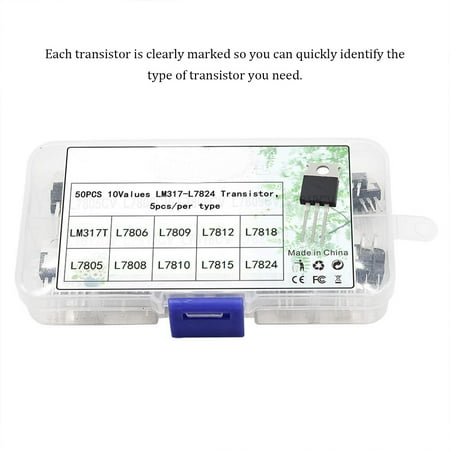 50 Pieces/Set 10 Values Transistor Replacement Assortment Circuit ...
