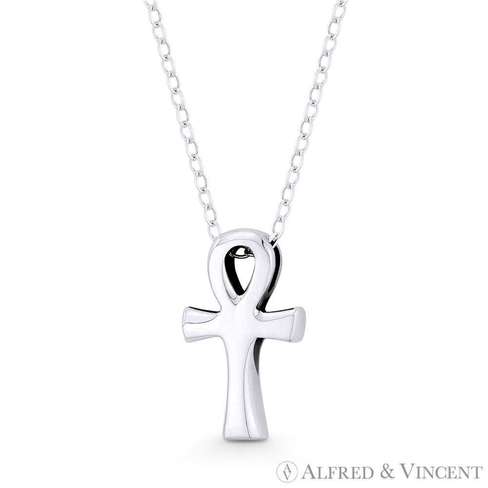 Egyptian Ankh Cross Key-of-Life Charm Pendant w/ Chain Necklace in ...