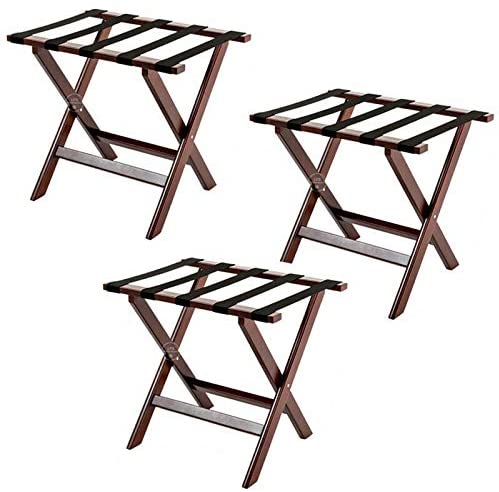 3 Pack Luggage Suitcase Rack Wood Folding Hotel Shelf Stand Tray Cart ...