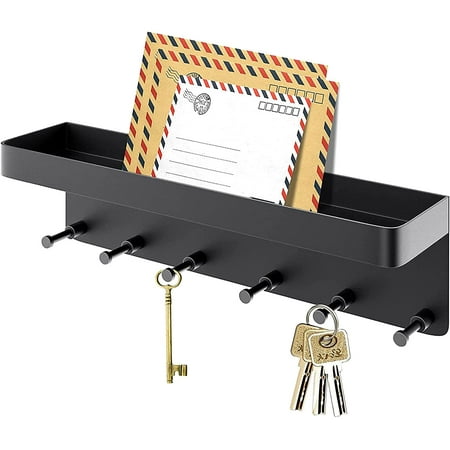 Key Holder for Wall Decorative with 6 Hooks, Stainless Steel Key and ...