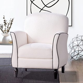 Newport Club Chair - Leatherette White - Walmart.com