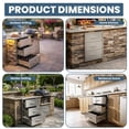 304 Stainless Steel Outdoor Kitchen Cabinet, 3-Drawer Kitchen Drawer ...
