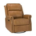 Genuine Leather Power Recliner Chair USB Port Electric Swivel Rocker ...