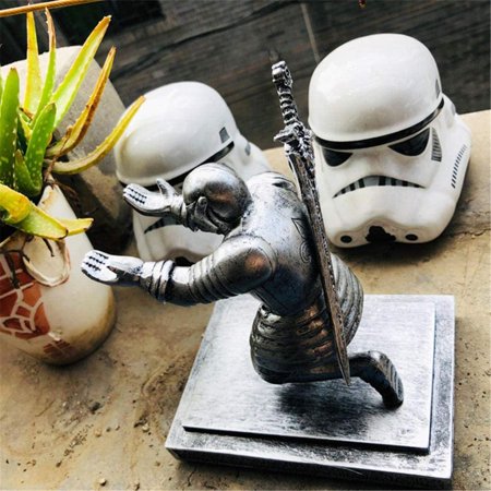 Magnetic Force Pen Holder Knight Soldier Figures Pen Holder with Sword ...