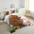 Brown Quokka Bedding Set Twin Kawaii Animal Comforter Set, Australian ...