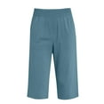 Casual Womens Capri Pants Loose Straight Wide Leg 3/4 Length Summer ...