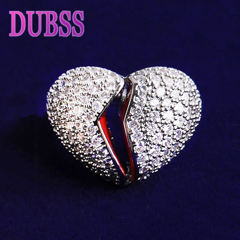 Click here for Dubss Iced Out Broken Heart Ring For Men Real Gold... prices