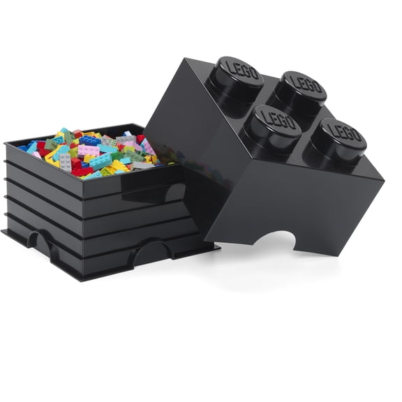LEGO Desk Drawer 4 Knobs Stackable Storage Box | Black - Walmart.com