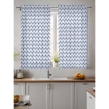 Boho Blue Curtains 54 Inch Length, Sheer Curtains for Bedroom Living ...