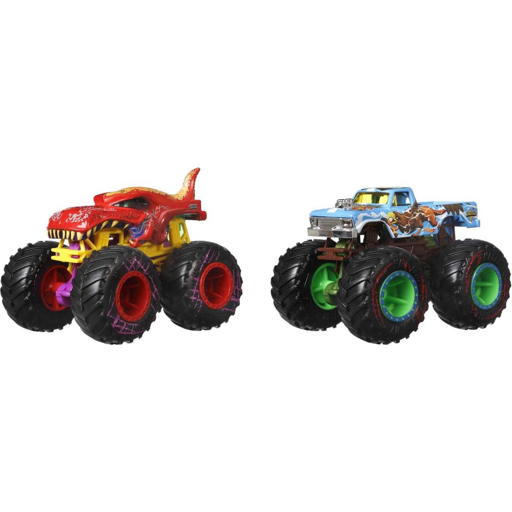 Hot Wheels Monster Trucks Roarin’ Rumble 2-Packs Of 1:64 Scale Toy ...