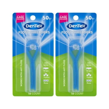 "DenTek Floss Threaders, For Braces, Bridges, and Implants, 50 Count ...