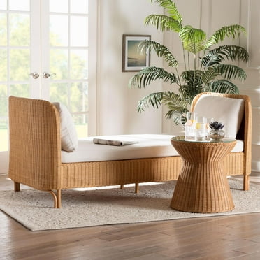 bali & pari Davida Modern Bohemian Natural Brown Rattan Daybed ...