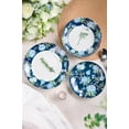 222 Fifth Nightingale 12-Piece Blue Porcelain Dinnerware Set with ...