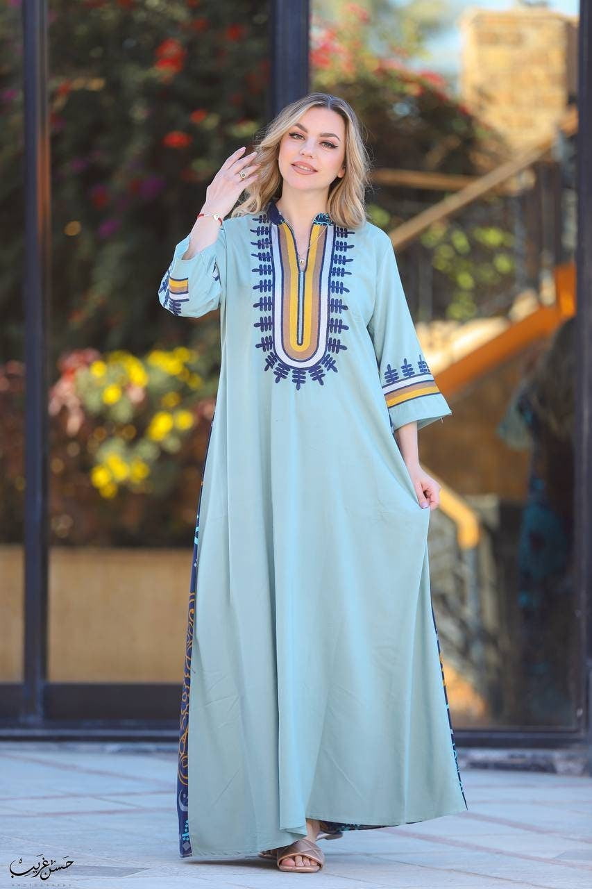 Egyptian Caftan, arabic pattern, Elegant evening, maxi dress, Comfort ...