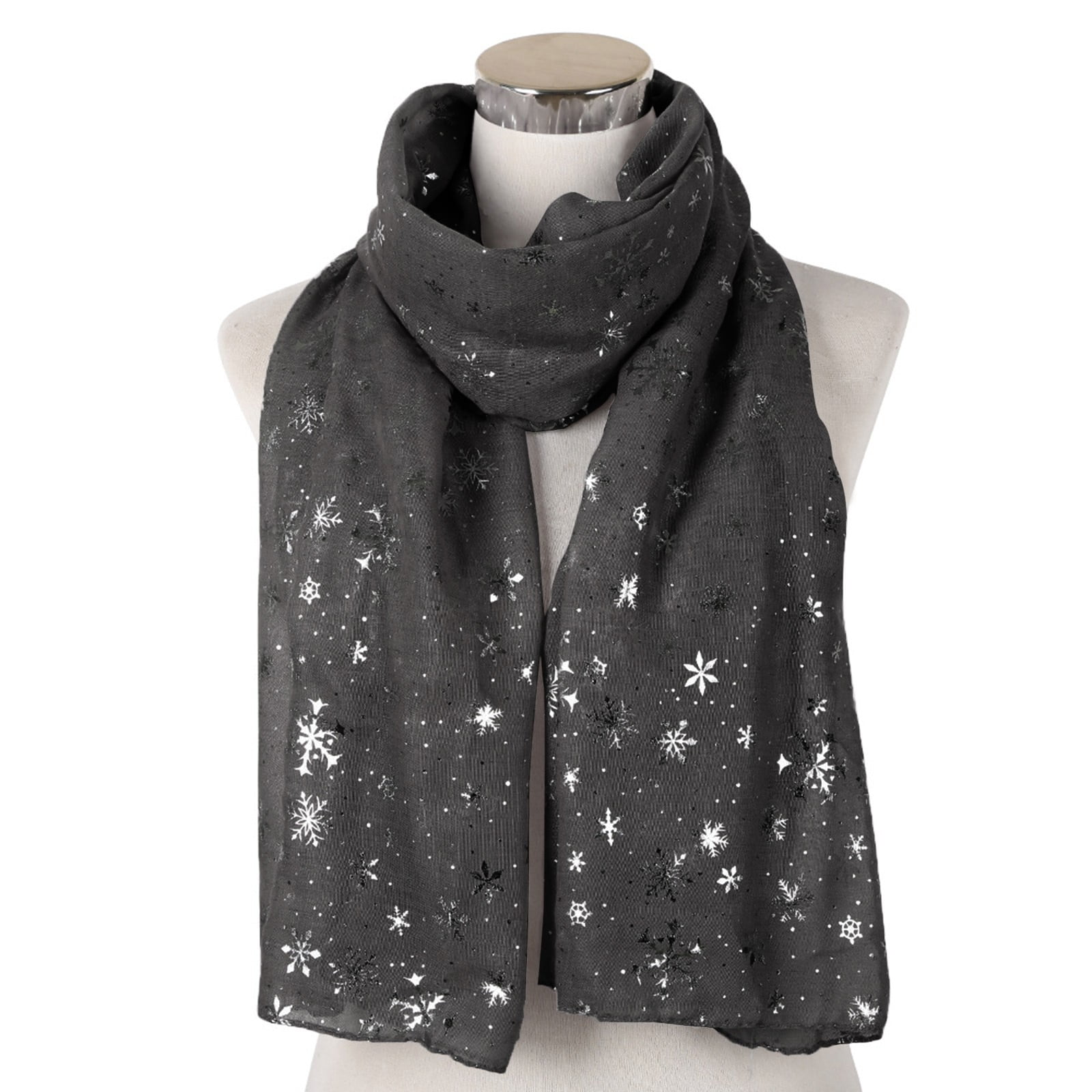 Aoochasliy Winter Scarfs Women Christmas Festive Winter Snowflake Print ...