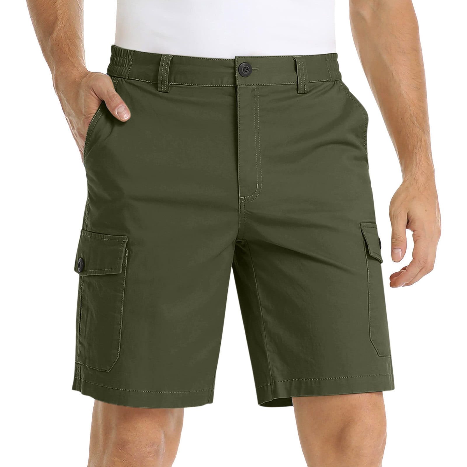Chino Shorts Men Stretch Slim Fit Work Shorts Hiking Cycling Cargo ...