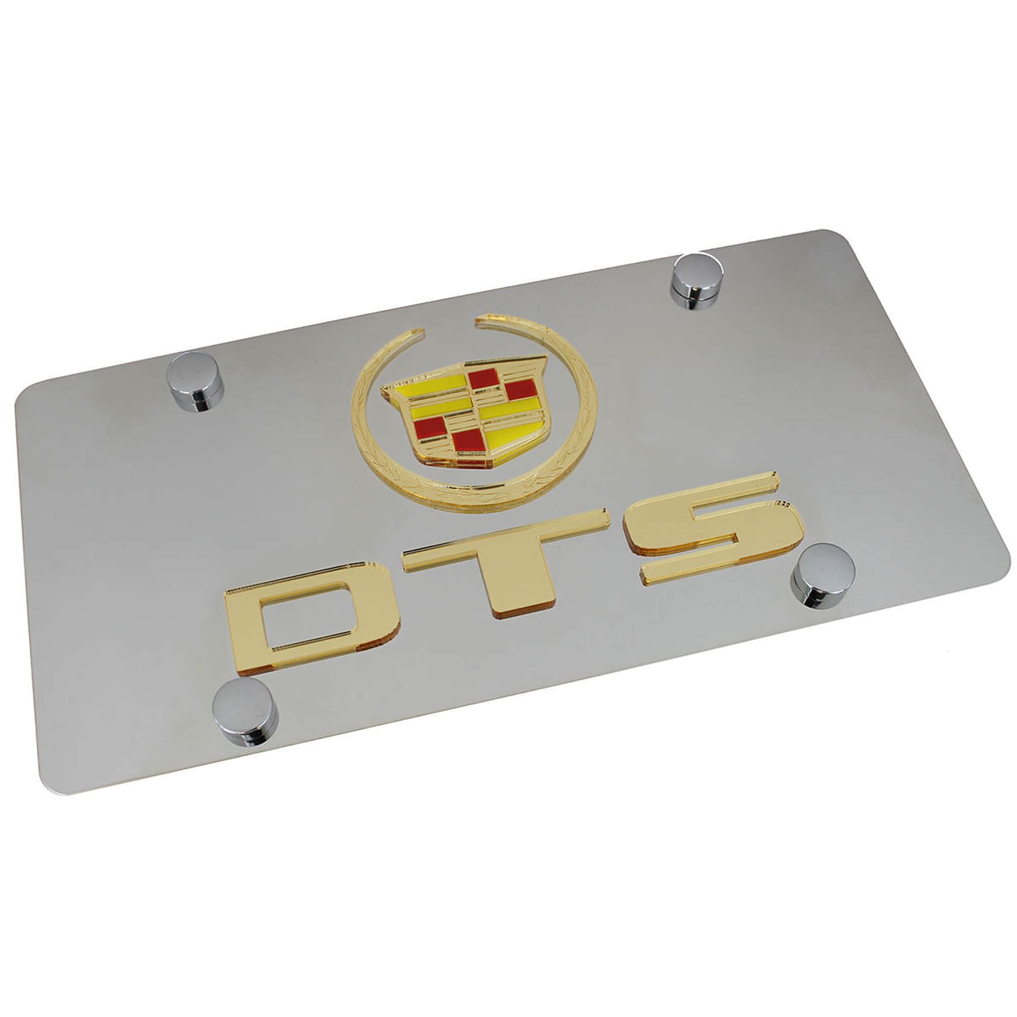 Cadillac Dual Logo CTS License Plate (Gold on Chrome) - Walmart.com