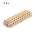 Uxcell 20pcs Wooden Dowel Rods Wood Sticks Round Wooden Dowels Rod for ...