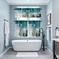 Abstract Art Kitchen Curtains Valances 3 Piece Set, Turquoise White ...