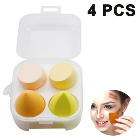 4-Pack Makeup Sponges - Blender Foundation Blending Sponges, Professional Beauty Makeup Set ...
