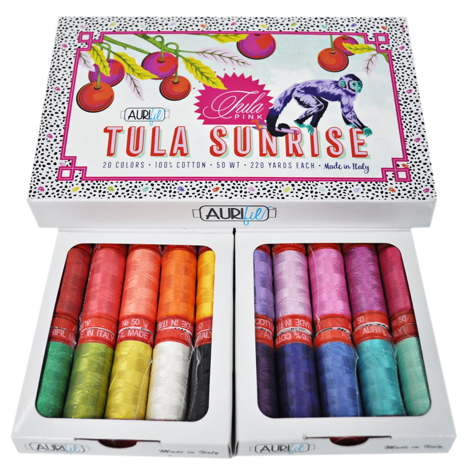 Aurifil Tula Pink Sunrise Thread Collection 50wt 20 Small Spools ...