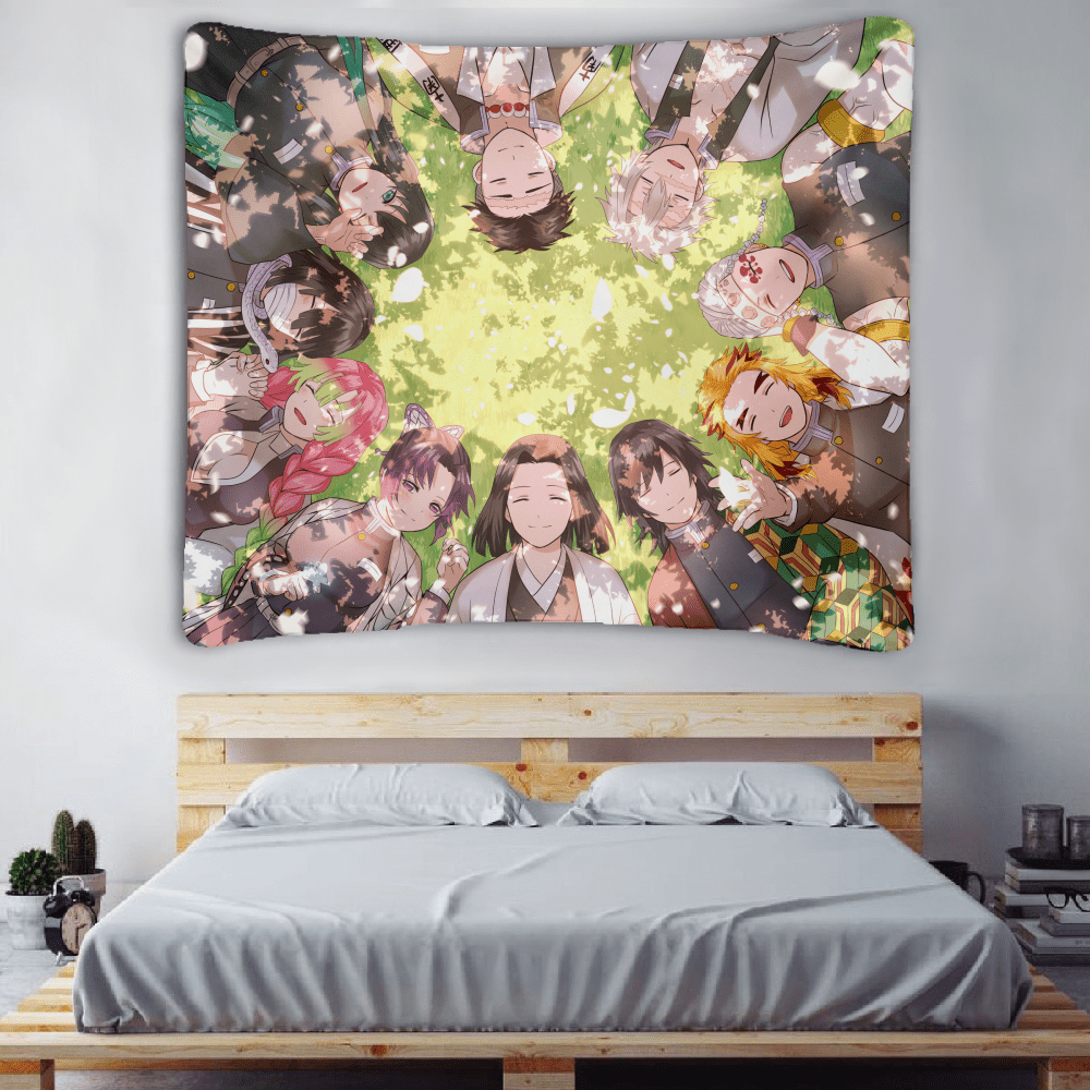 Demon Slayer Hanging Tapestry Fantastic Classics Cartoons Background ...