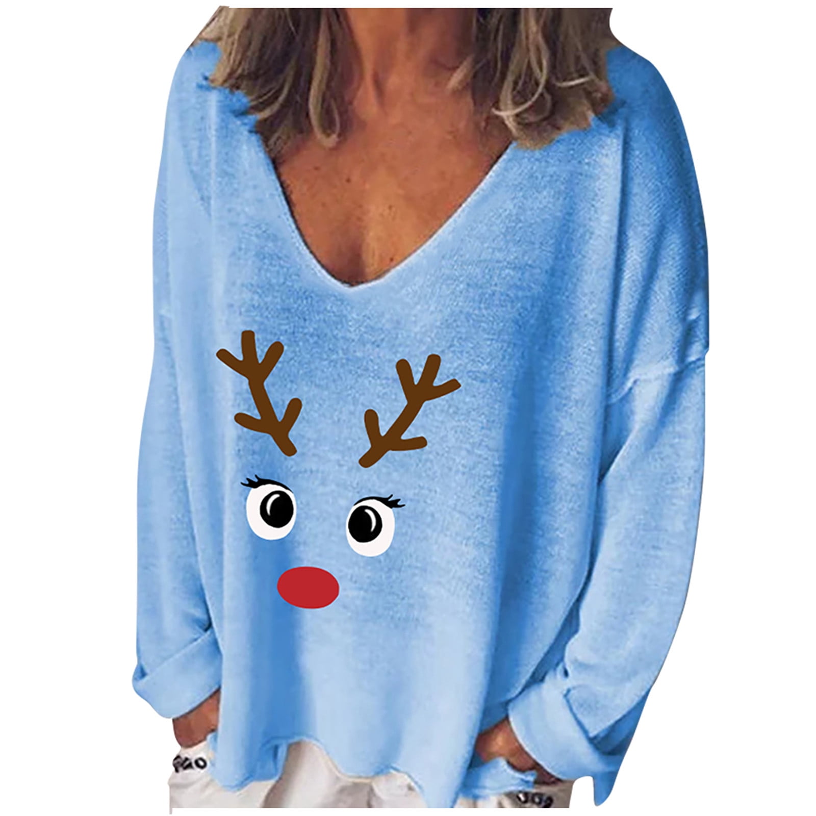 Click here for Unbranded Women Fashion Casual Print V-Neck Loose... prices