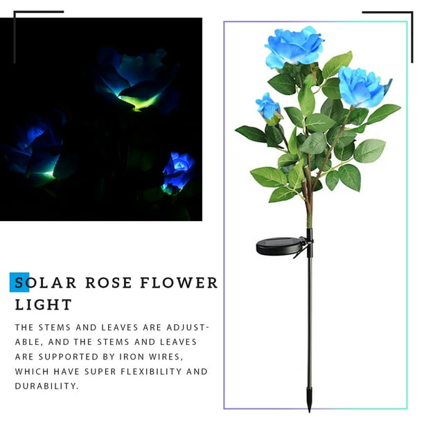 Solar Powered Rose Lamp Garden Courtyard Patio garden flower Glowing ...