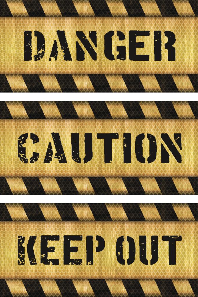 Laminated Danger Caution Keep Out Warning Sign Poster Dry Erase Sign ...