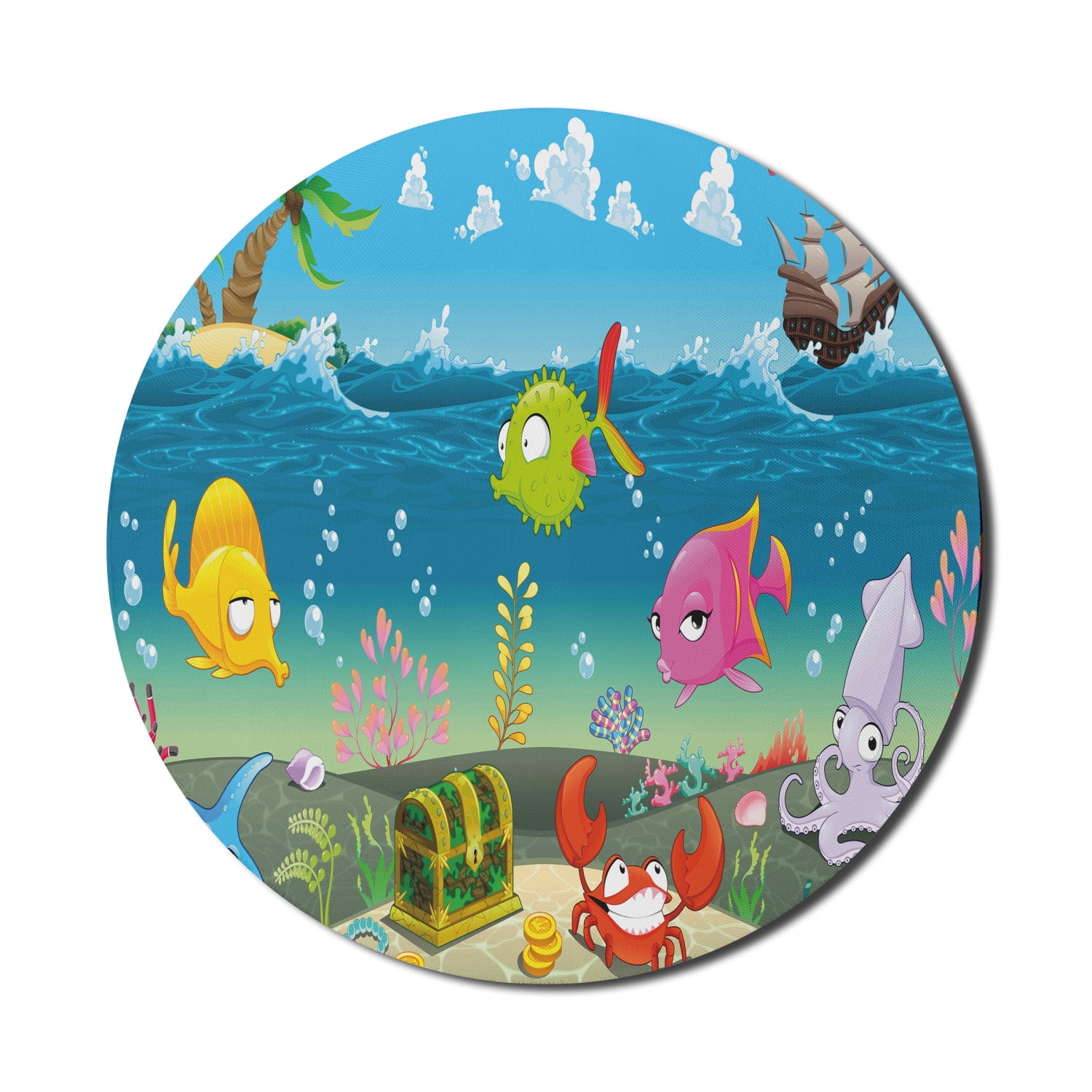 Animal Mouse Pad for Computers, Funny Sea Animals Underwater Ocean View ...