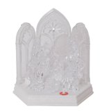 Gerson Lighted Musical Nativity Scene, Cool White Glow, Battery Power ...