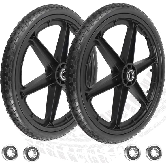 2 Pack 20-inch Flat-Free Replacement Wheels for Rubbermaid Cart, 5/8 ...