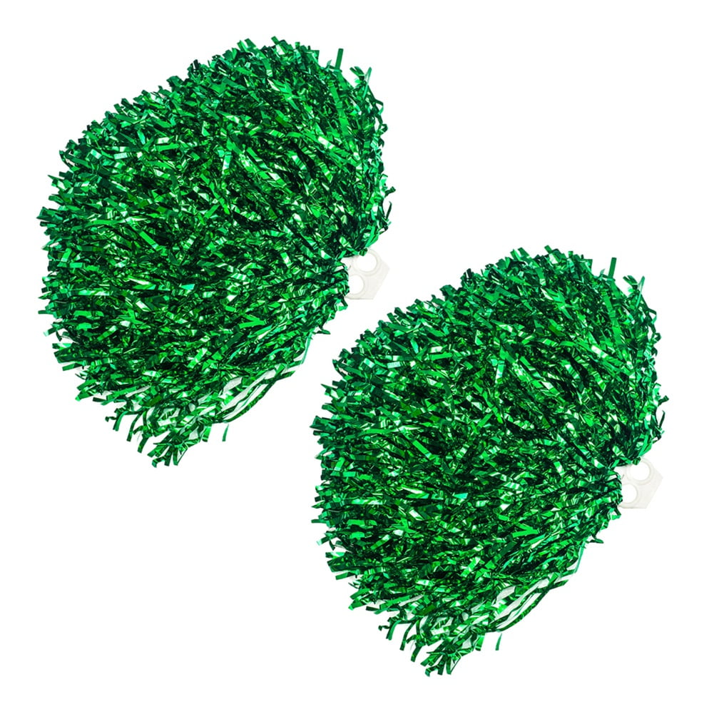 2 Pack Metallic Cheerleading Pom Poms with Ring Handle,Cheerleader ...